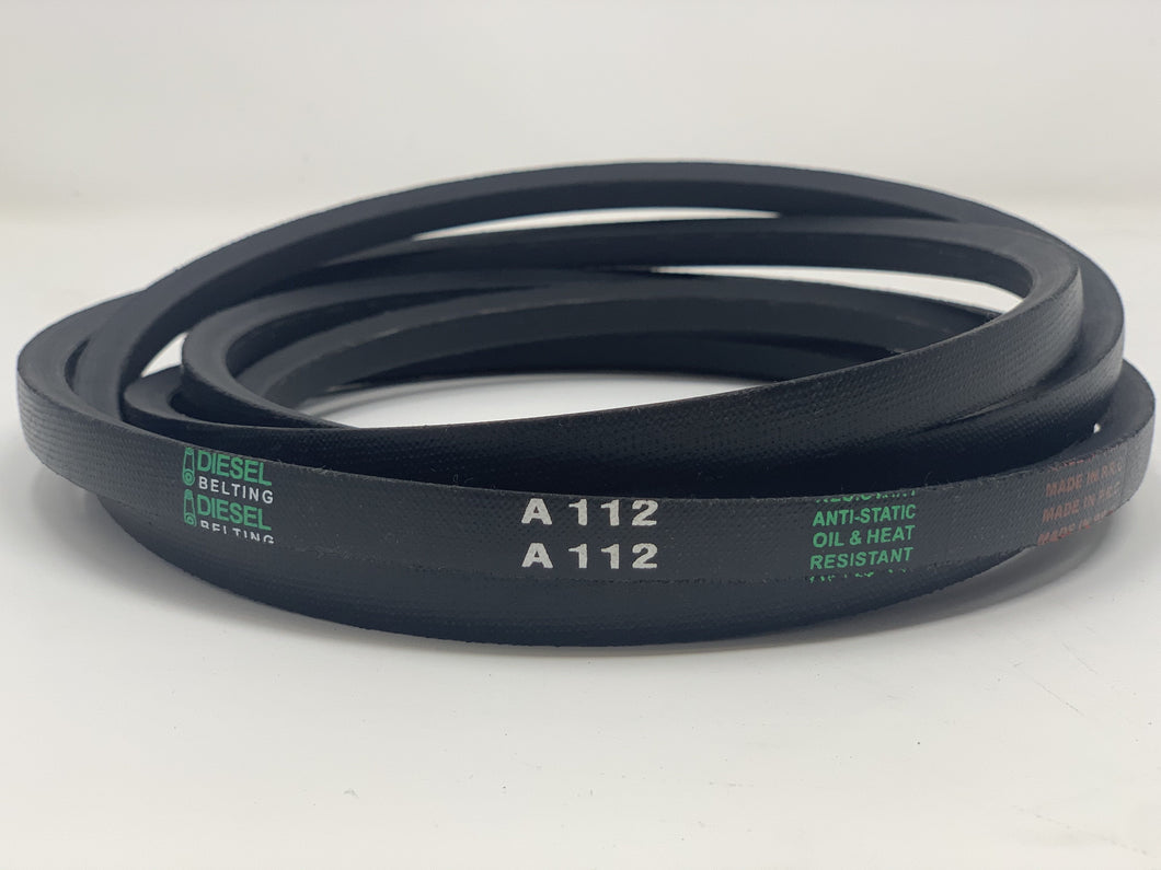 A112 V-Belt 1/2" x 114" Outside Circumference Classic Wrapped Diesel B ...