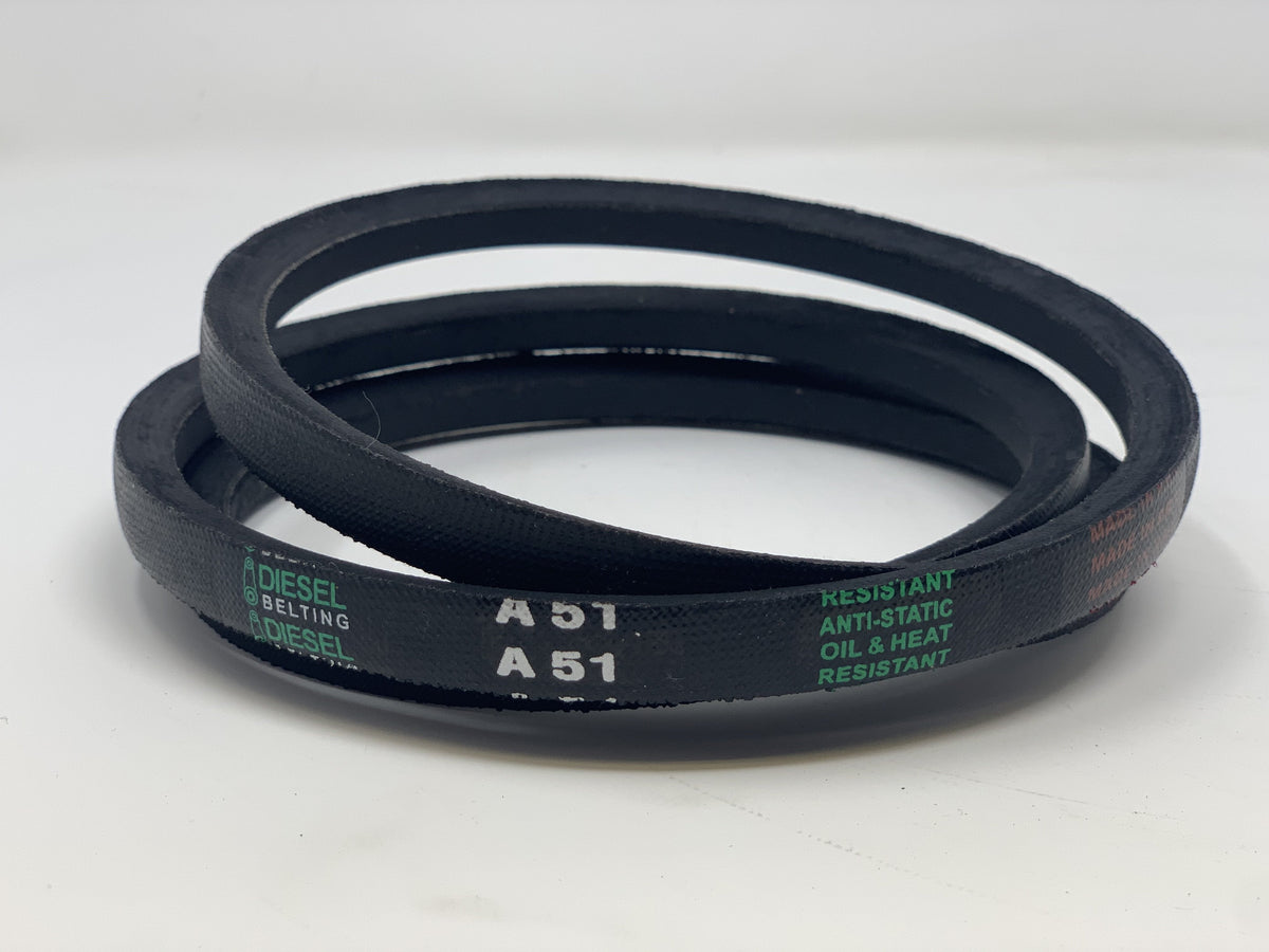 A51 V-Belt 1/2" x 53" Outside Circumference Classic Wrapped Diesel Bel ...