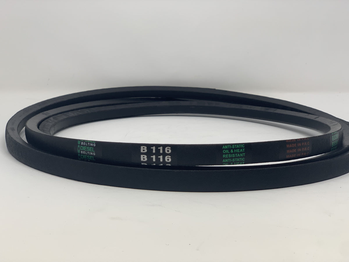 B116 V-Belt 21/32" x 119" Outside Circumference Classic Wrapped Diesel ...