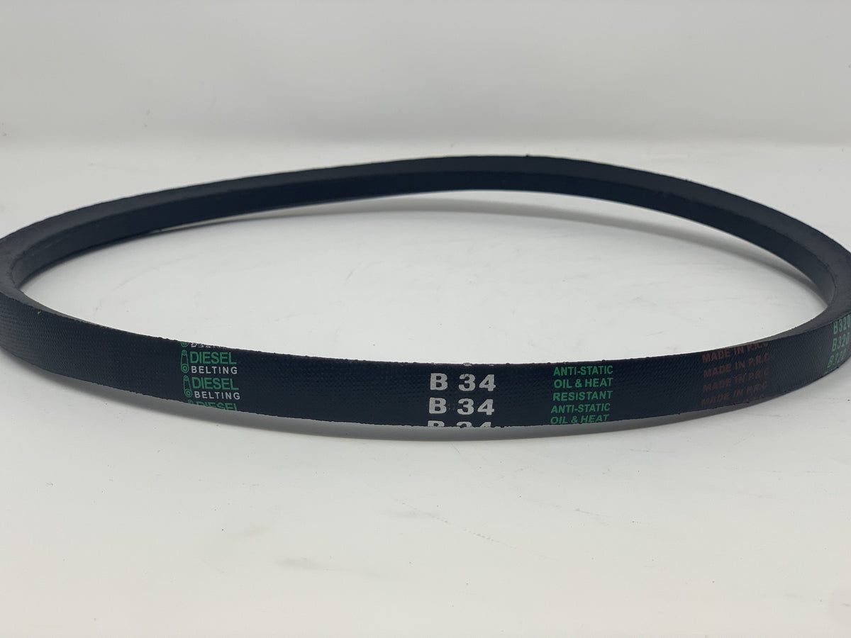 B34 V-Belt 21/32" x 37" Outside Circumference Classic Wrapped Diesel B ...