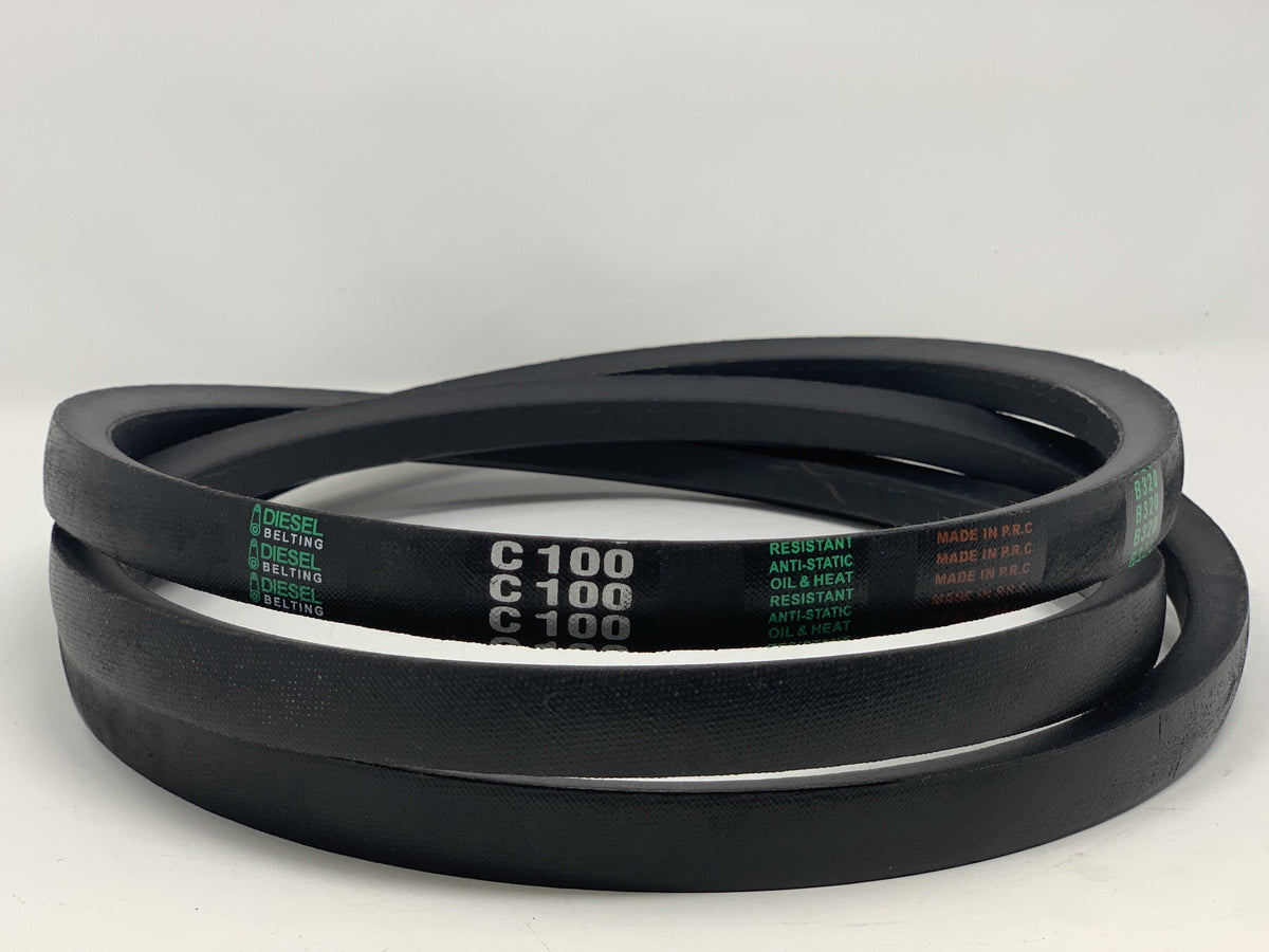 C100 V-Belt 7/8" x 104" Outside Circumference Classic Wrapped Diesel B ...