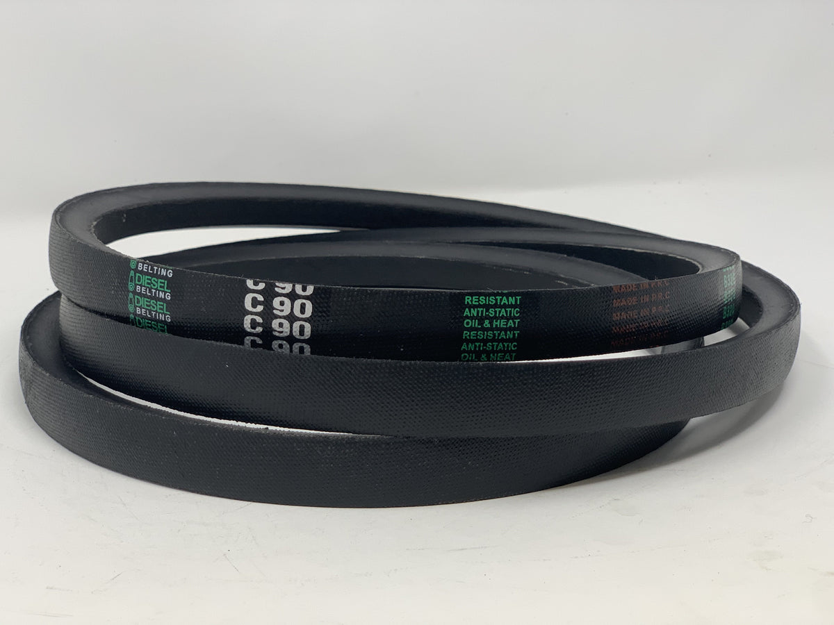 C90 V-Belt 7/8" x 94" Outside Circumference Classic Wrapped Diesel Bel ...